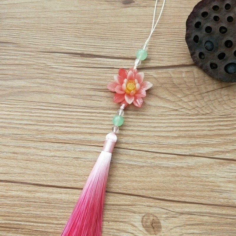Lady Chinese Traditional Hanfu Waist Tassel Pendant Lotus Hanging Gift ...