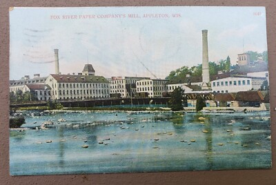Fox River Paper Mill Appleton Wisconsin 1909 Postcard | eBay