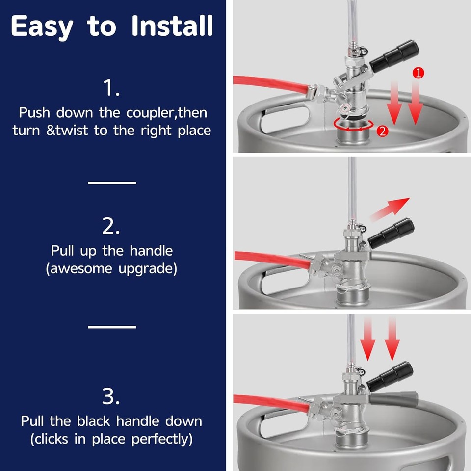 Keg Coupler, Sankey Tap D System ID 5/16'' Draft Beer Line (304... | eBay