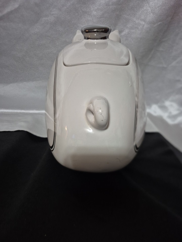 Harley Davidson Hog Cookie Jar White & Gold Gas Tank Style 13”L X 8”H ...