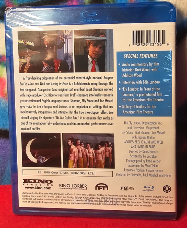 Jacques Brel Is Alive and Welland Living in Paris (Blu-ray, 1975) for ...