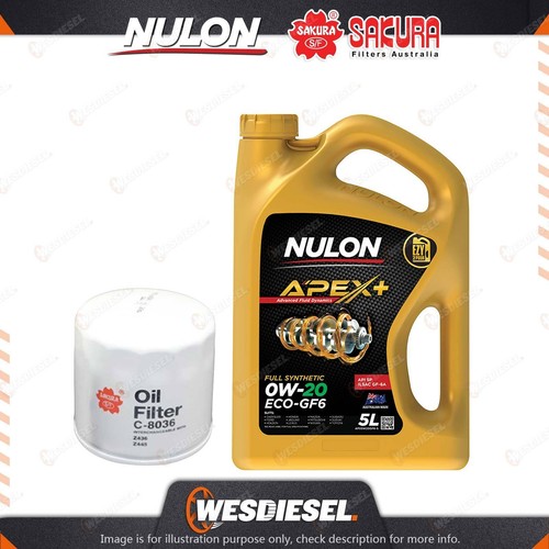 Sakura Oil Filter 5L APX0W20GF6 Engine Oil Service Kit for Nissan ...