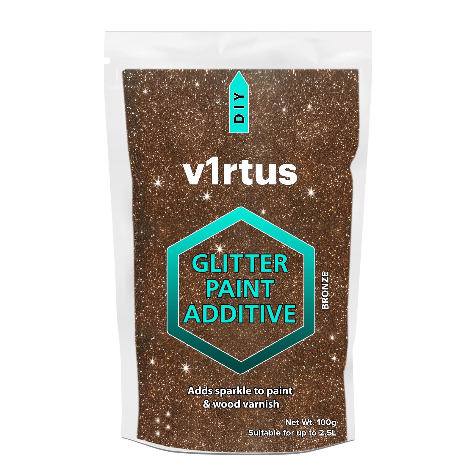 v1rtus Glitter Paint Wall Additive 100g for Emulsion Ceilings Bedroom ...