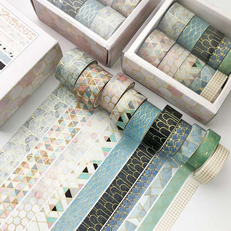 Paper Adhesive Tape One set of 10PC Bronzing Combination Creative ...