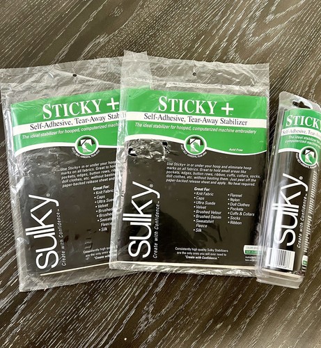 Sulky Sticky Self-Adhesive Tear-Away Stabilizers 551-01 Sheets & 551-08 ...
