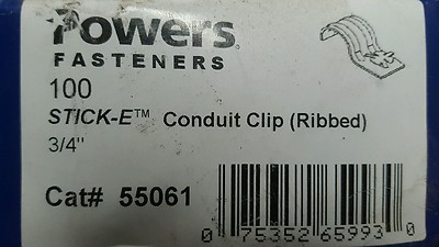 Powers Stick-E conduit clip (3/4") 55061 (100pcs) | eBay