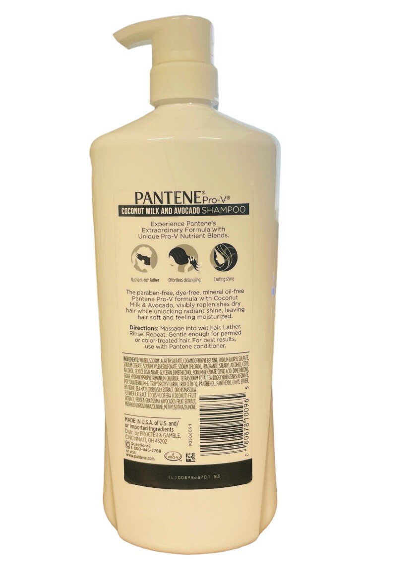 2 Pantene Pro-v Mineral Oil Coconut Milk and Avocado Moisturizing ...