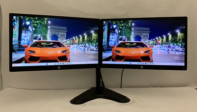 HP VH24 24" Widescreen IPS LED Dual Monitors 1920x1080 Grade B + NEW ...
