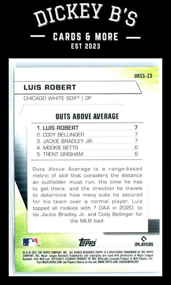 2021 Topps UK Edition Significant Statistics #UKSS-23 Luis Robert White ...