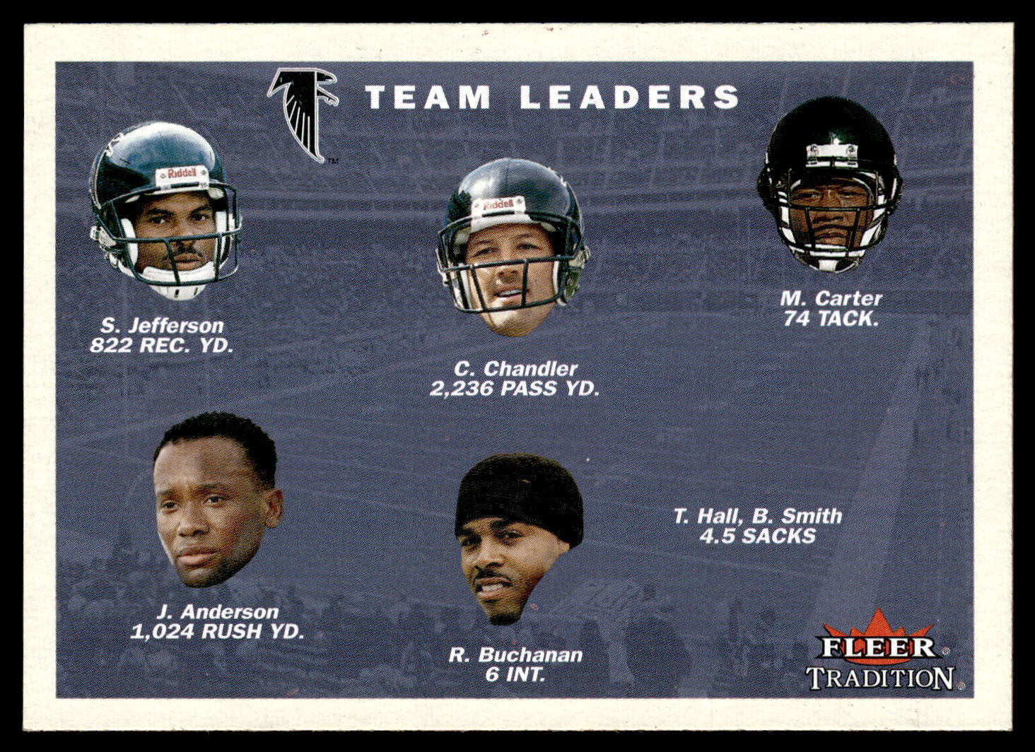 2001 Fleer Tradition #396 Atlanta Falcons Team Leaders TL NRMT or ...