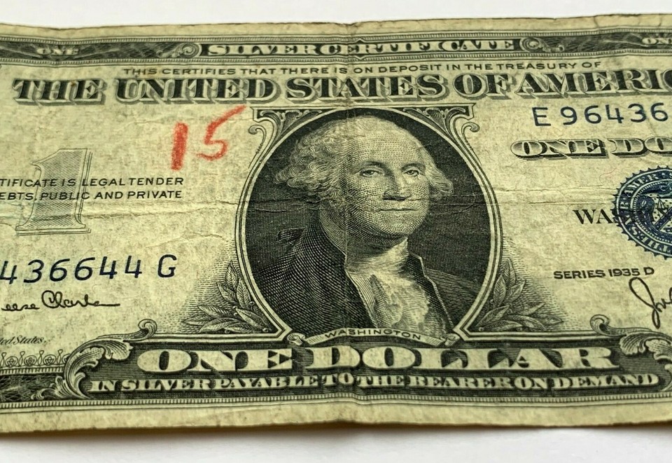1935 D $1 DOLLAR BILL SILVER CERTIFICATE BLUE SEAL NOTE U.S CURRENCY | eBay