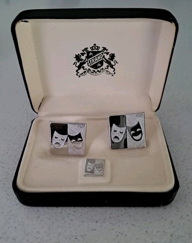 Vintage SWANK STRAND Comedy Tragedy Theater Masks Cuff Links & Tie ...