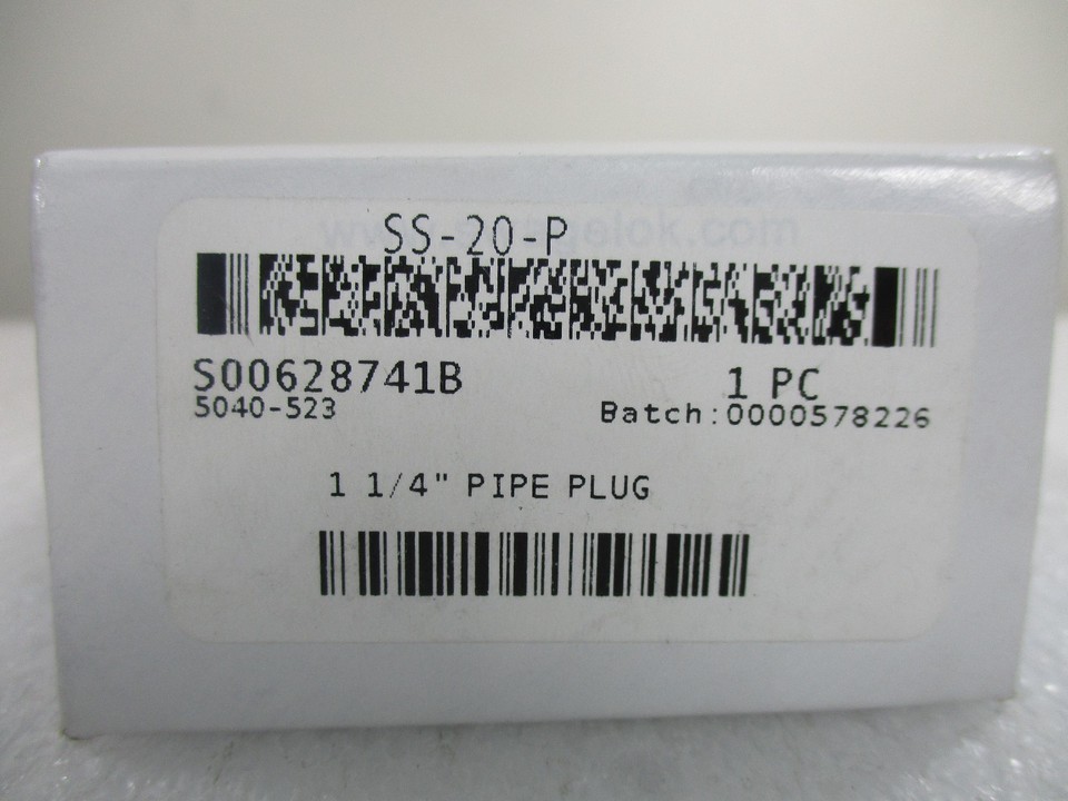 Swagelok SS-20-P Stainless Steel 1 ¼” Pipe Plug (new) | eBay