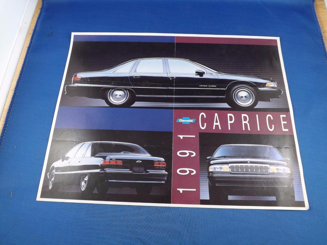 1991 CHEVROLET CAPRICE CAR SALES BROCHURE FLYER SINGLE PAGE FEATURES ...