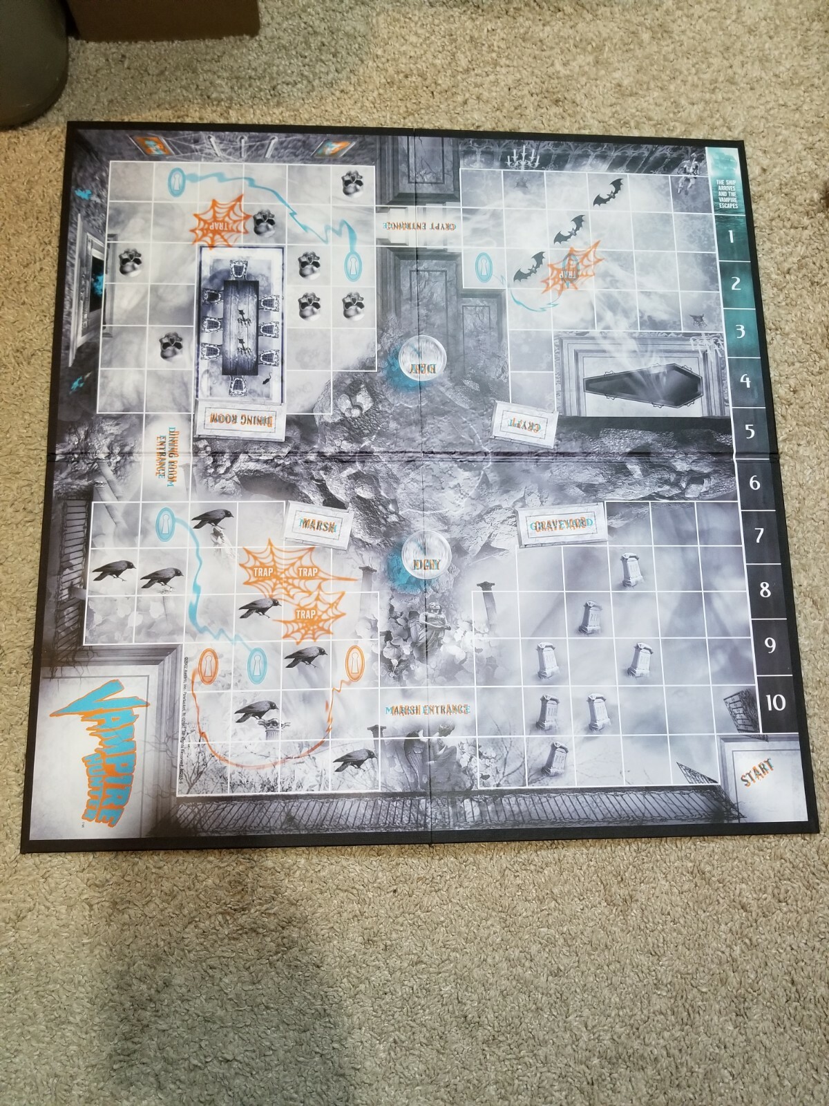 Milton Bradley Vampire Hunter Board Game Replacement Board | eBay