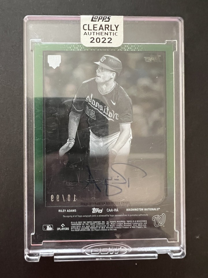 2022 Topps Clearly Authentic Green Riley Adams Auto 10/99 Rookie #CAA ...