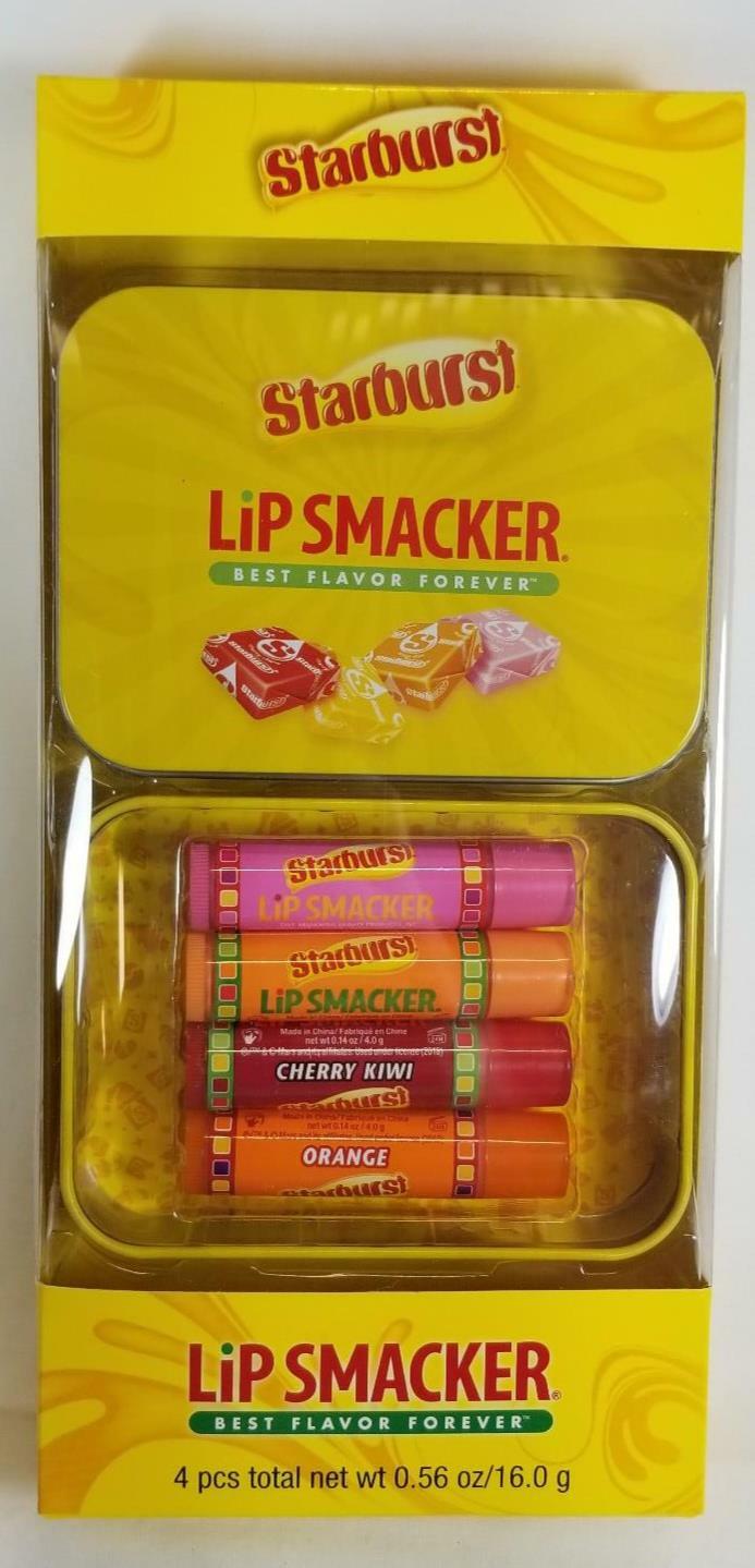 Lip Smacker 4pc Tin Starburst Balm Set Strawberry Cherry Kiwi Mango ...
