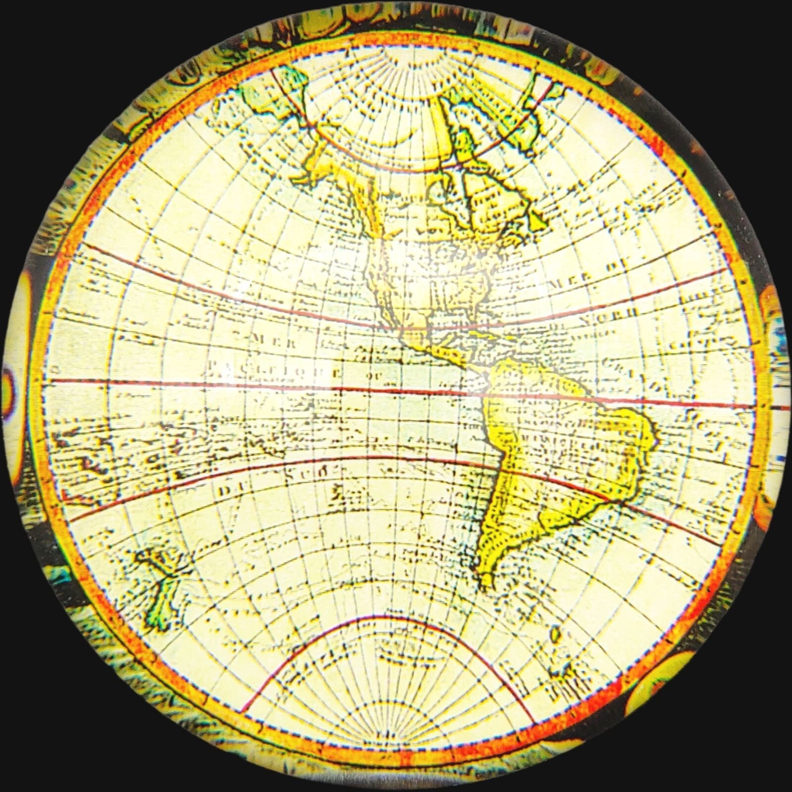 Handmade Signed Glass Map Paperweight - 3.5" Large Copper Western ...