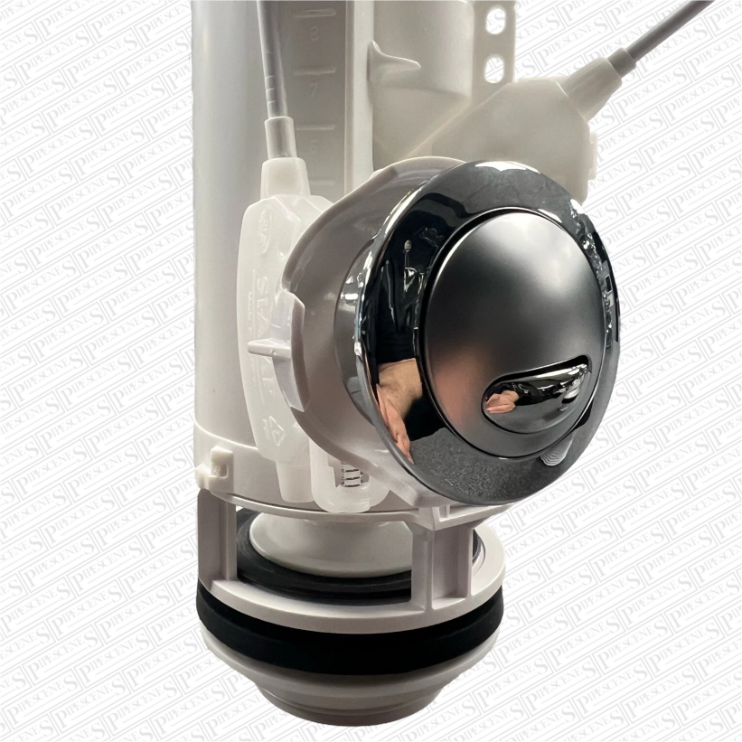 Toilet Push Button Dual Flush Cistern Syphon Valve with EXTRA LONG ...