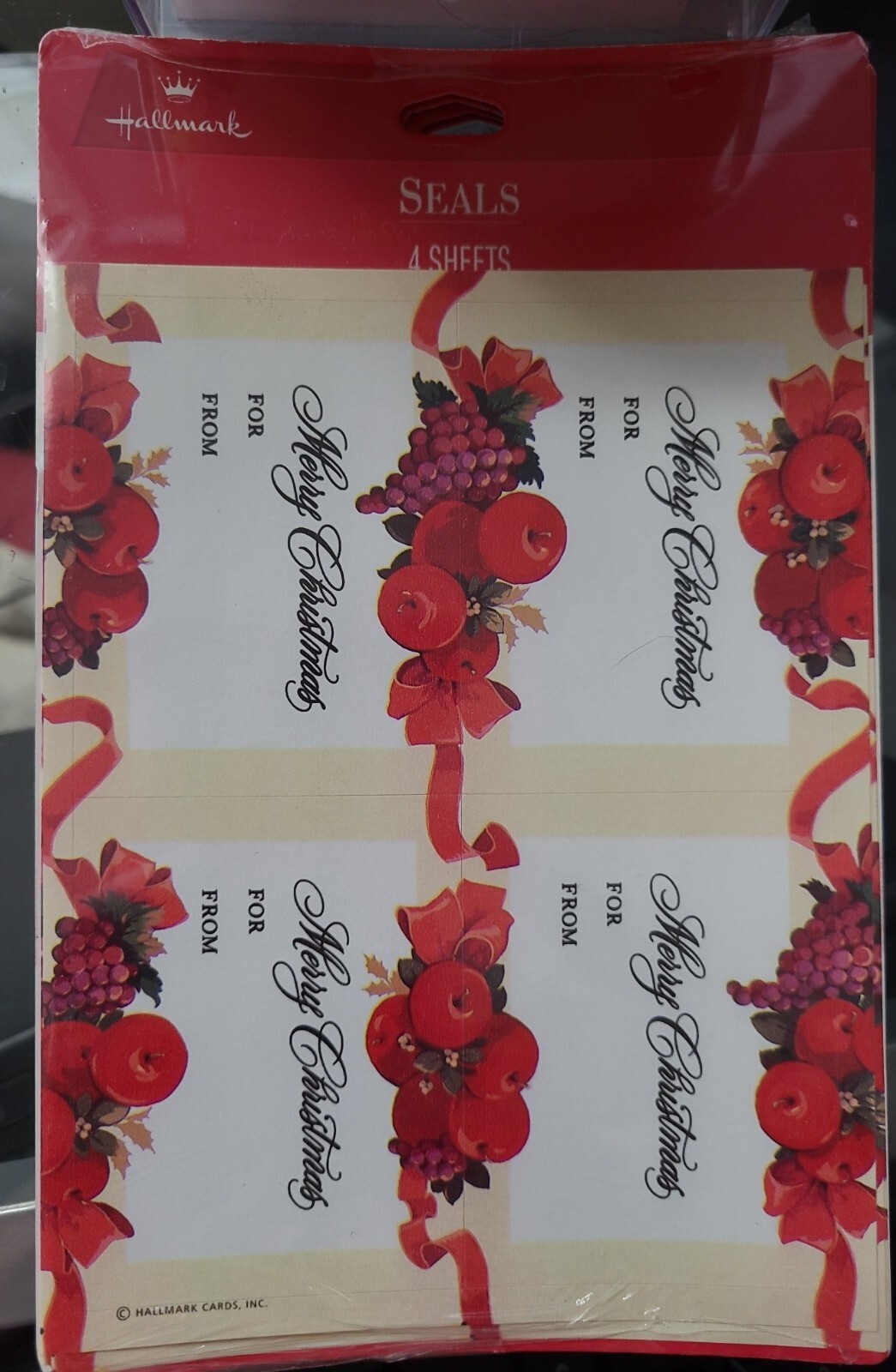 Vintage Hallmark Christmas Stickers Tags Gift Seals 4 Sheets NEW | eBay