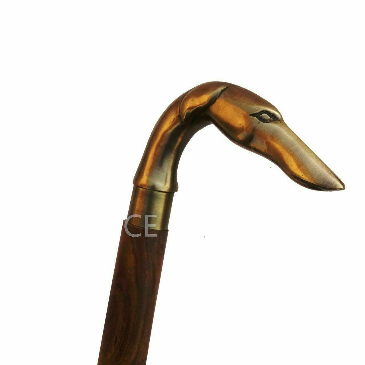 Solid Brass Dog Head Handle Walking Cane Gentlemen's … - Gem