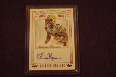 Quinten Rollins 2015 National Treasures Auto Ruby Rc 23/24 Green Bay ...