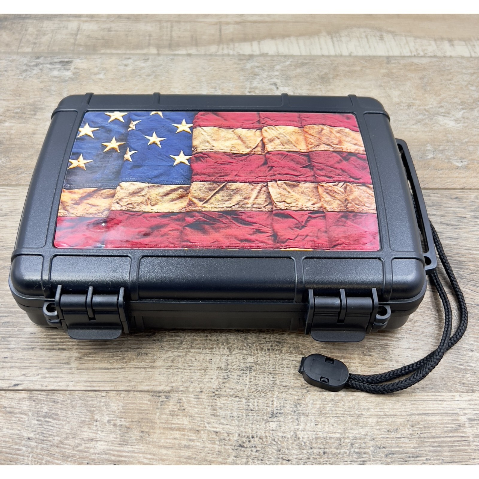 Travel Cigar Humidor water & Crush proof-Faded Glory Flag Graphic- 6 to ...