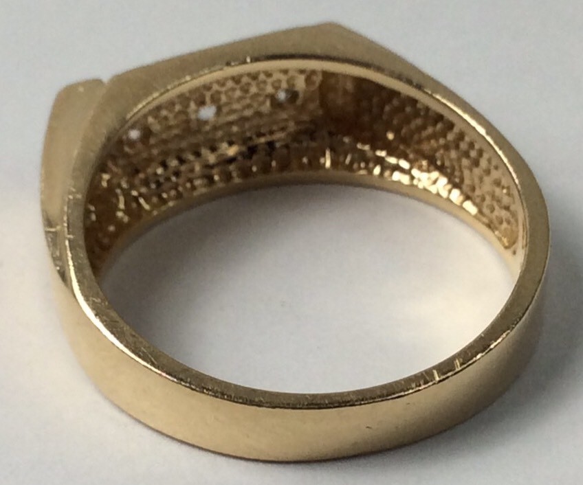 Men's Modem Diamond 14 K Gold Ring With Diamonds Size 9.5 (J528) | eBay