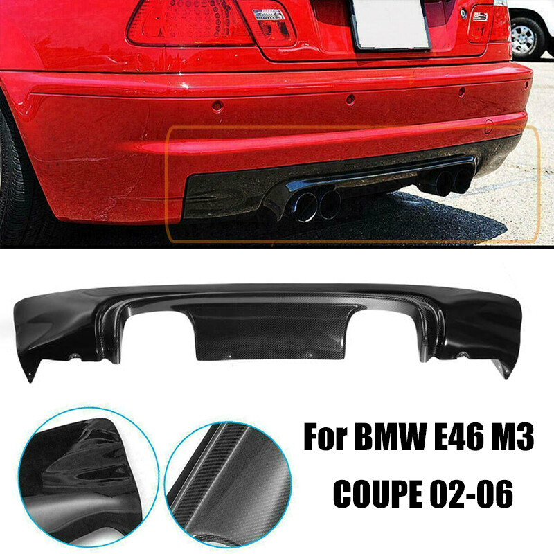 Rear Bumper Diffuser Carbon Fiber CSL Type 2 Tone For BMW E46 M3 COUPE ...