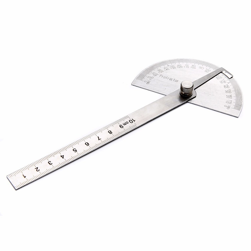 Stainles Steel 180 degree Protractor Angle Finder Arm Measuring Ruler ...