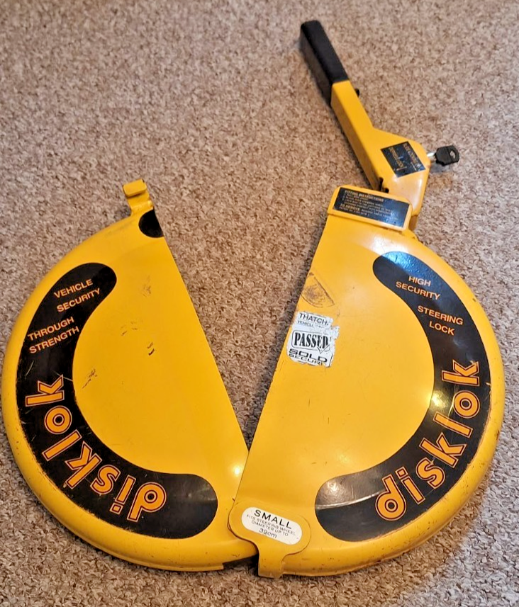 Disklok - Small - High Visibility YELLOW Steering Lock with Key | eBay
