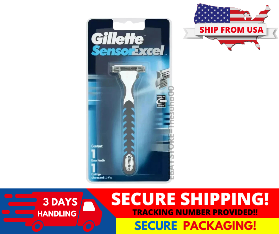 Gillette Sensor Excel Razor Handle + 1 Cartridge - HOLDS WOMENS AND ...