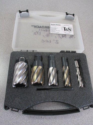 NEW Accu-Bore 5-Piece 2" Length Cut Annular Cutter Set in Case, Made in ...