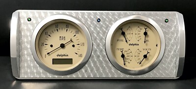 1940 Ford Car 2 Gauge Dash Panel Quad Style Engine Turned Insert Set ...