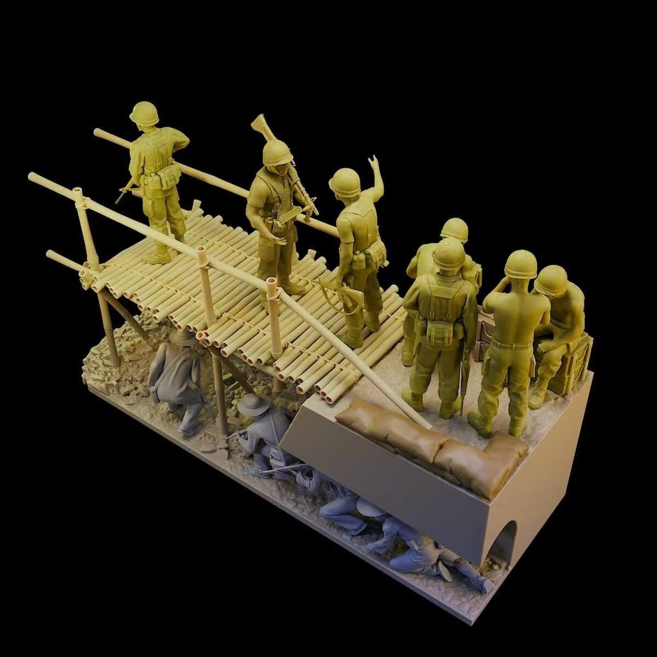 1/35 Scale Vietnam War Viet Cong Ambush 12 Figures Unpainted Resin ...