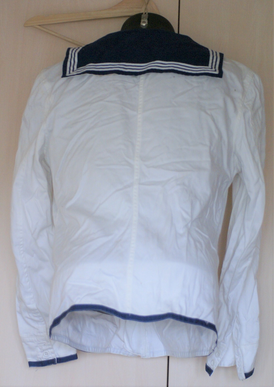 British Royal Navy seaman's "square rig" white drill coat style jumper ...