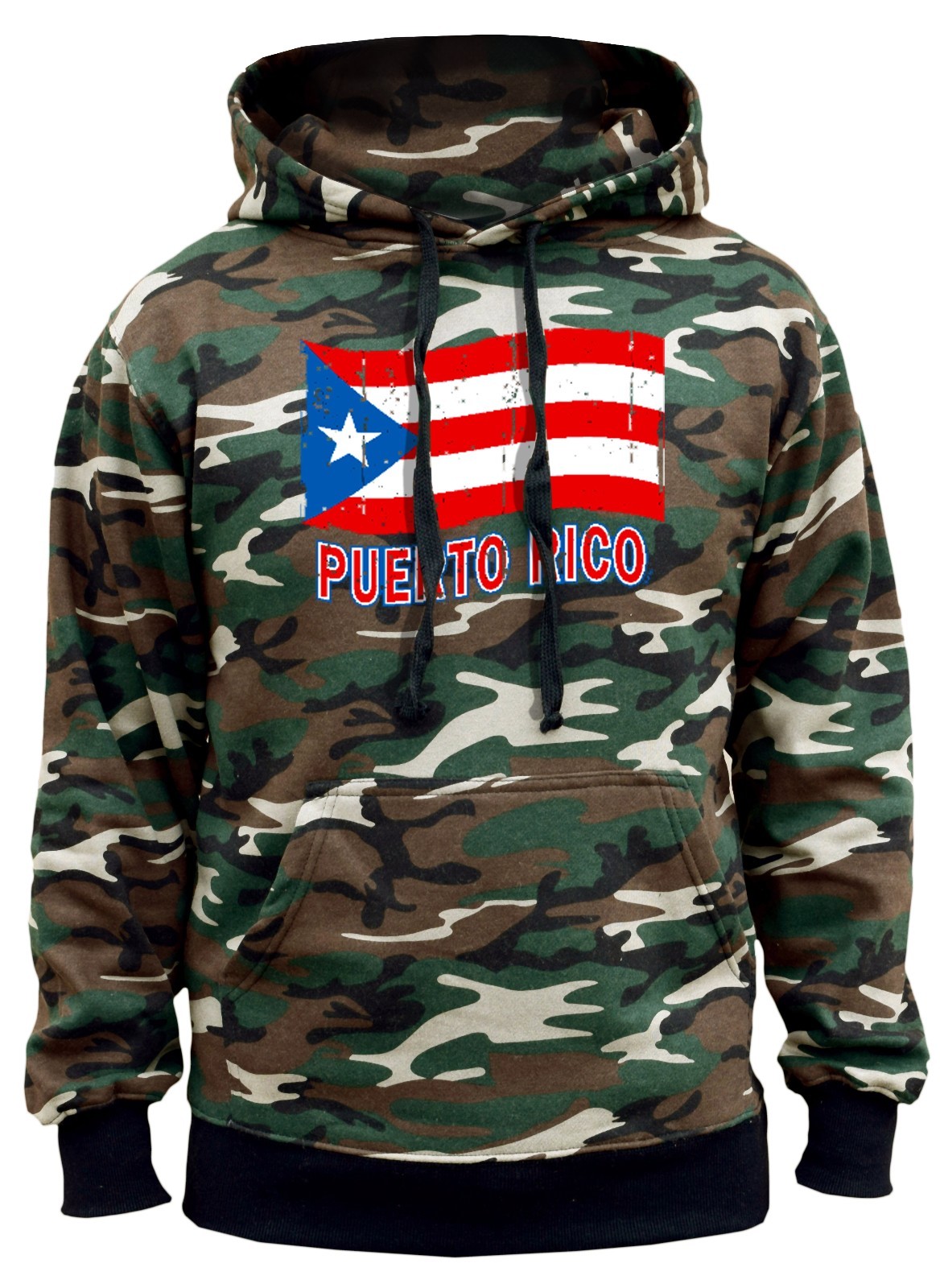 New Men's Grunge Puerto Rico Flag Camo Hoodie Sweater Puerto Rican ...