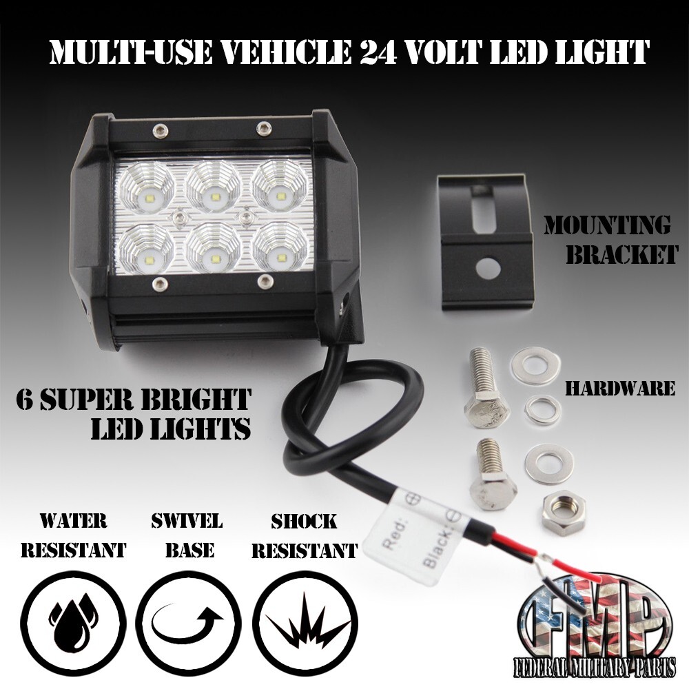 Dual Blazer Backup Sq LED Light Pair Fits Military Humvee 24v M998 H1 ...