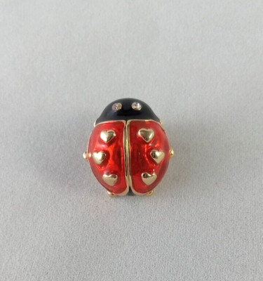 AVON Lady Bug Love Bug Enamel & Rhinestone Gold Tone Pin | eBay