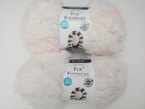 Loops & Threads Fur Yarn Lot of 2 Pink Print Soft Faux Fur Super Bulky ...
