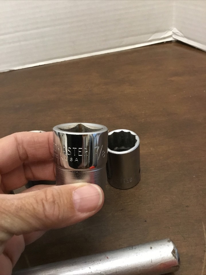 3/4” Drive 12 Pt Socket Set Indestro W/ Slide T-Bar Breaker Extensions ...