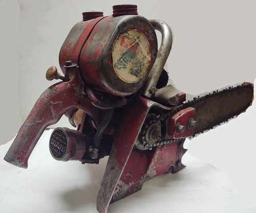 VINTAGE 1950's MONO LINE LOGGING CHAINSAW-- MAN CAVE- WILL FIRE ...