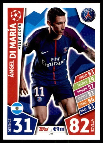 2017-18 Topps UEFA Champions League Match Attax #265 Angel di Maria ...