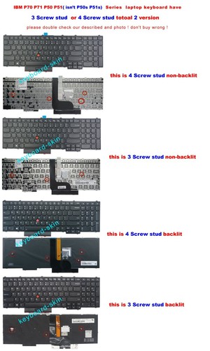 For lenovo IBM Thinkpad P51 P50 (isn't P50s P51s) keyboard US backlit ...