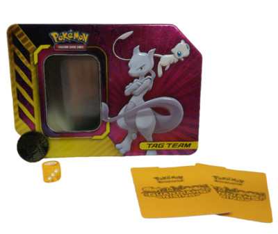 Pokemon 2019 Power Partnership Mewtwo & Mew-GX Collector Tin, Coin ...