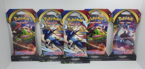 5x Pokemon Sword and Shield Base Set Sleeved Boosters Sealed Assorted ...
