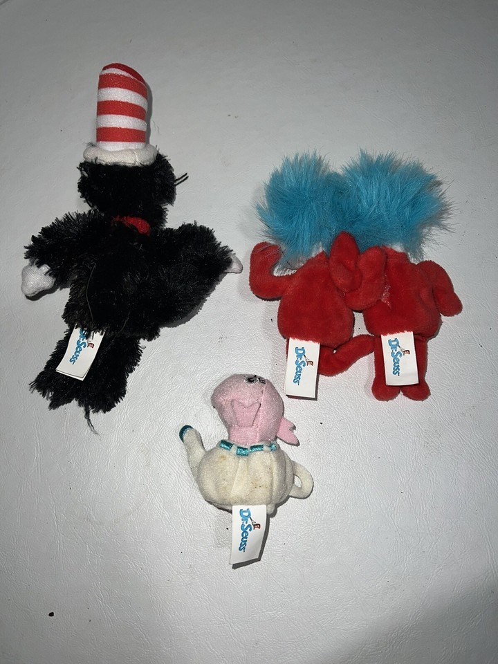 MANHATTAN TOY Dr. SEUSS FINGER PUPPET BOXED SET CAT IN THE HAT FISH ...