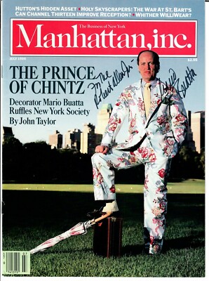 RARE! “Prince of Chintz" Mario Buatta Signed Manhattan Inc Magazine ...