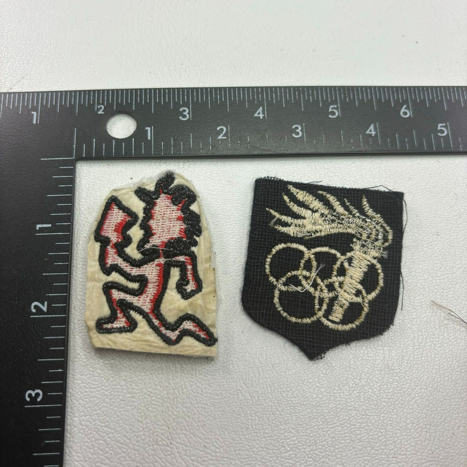 1 TORCH & OLYMPIC RINGS Patch + 1 RED MAN RUN A TORCH IN Cut-From-Hat ...