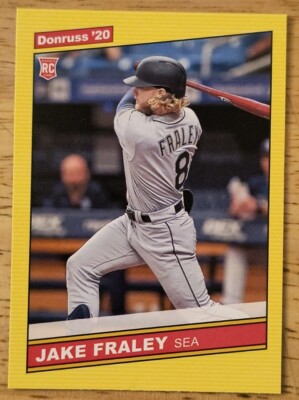2020 Donruss Yellow Retro Parallel #246 Jake Fraley RC Seattle Mariners ...
